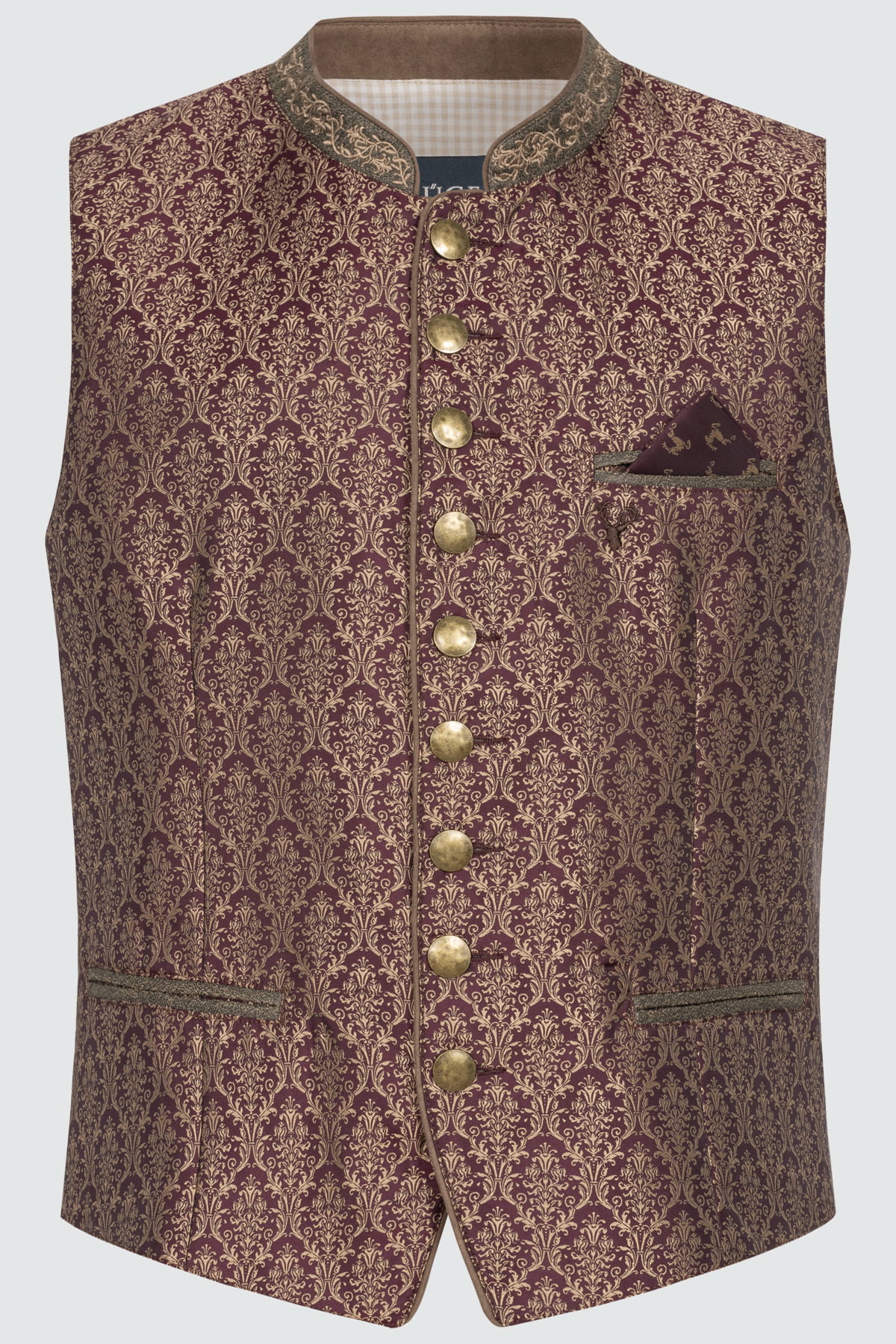 Trachtenweste Janko in rot im Krüger Dirndl Online Shop