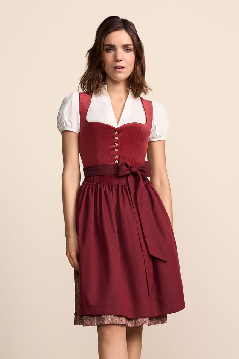 Dirndl Alexandria (60cm) in rot im Krüger Dirndl Online Shop