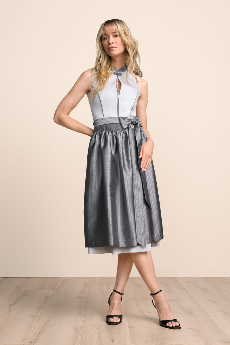 Dirndl Cressia (70cm) in grau im Krüger Dirndl Online Shop