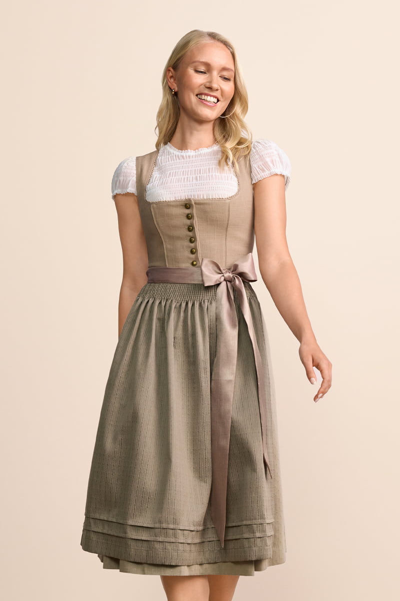 Dirndl Thaline (70cm) in beige im Krüger Dirndl Online Shop