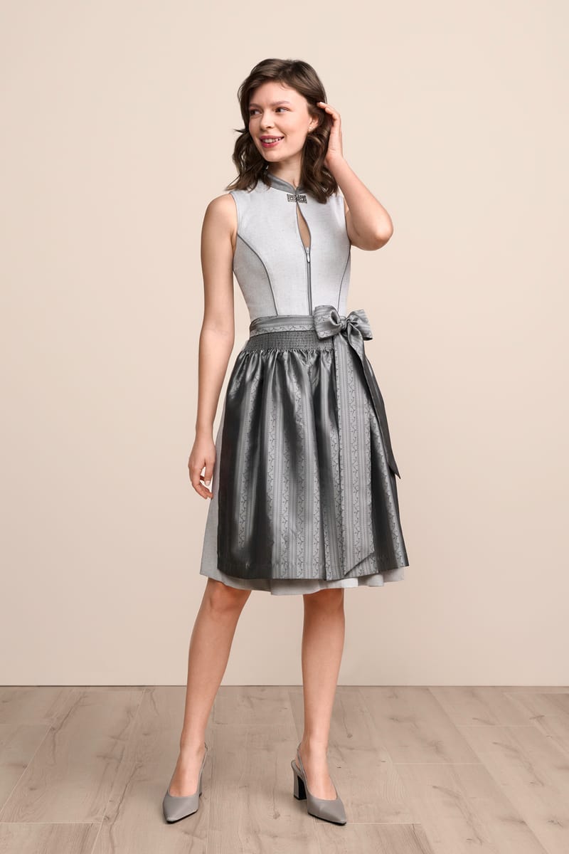 Dirndl Cressia (60cm) in grau im Krüger Dirndl Online Shop