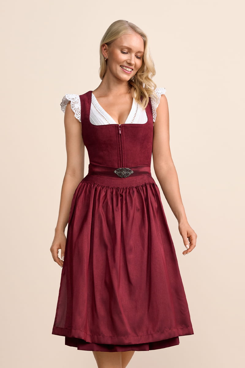Dirndl Evi (70cm) in rot im Krüger Dirndl Online Shop