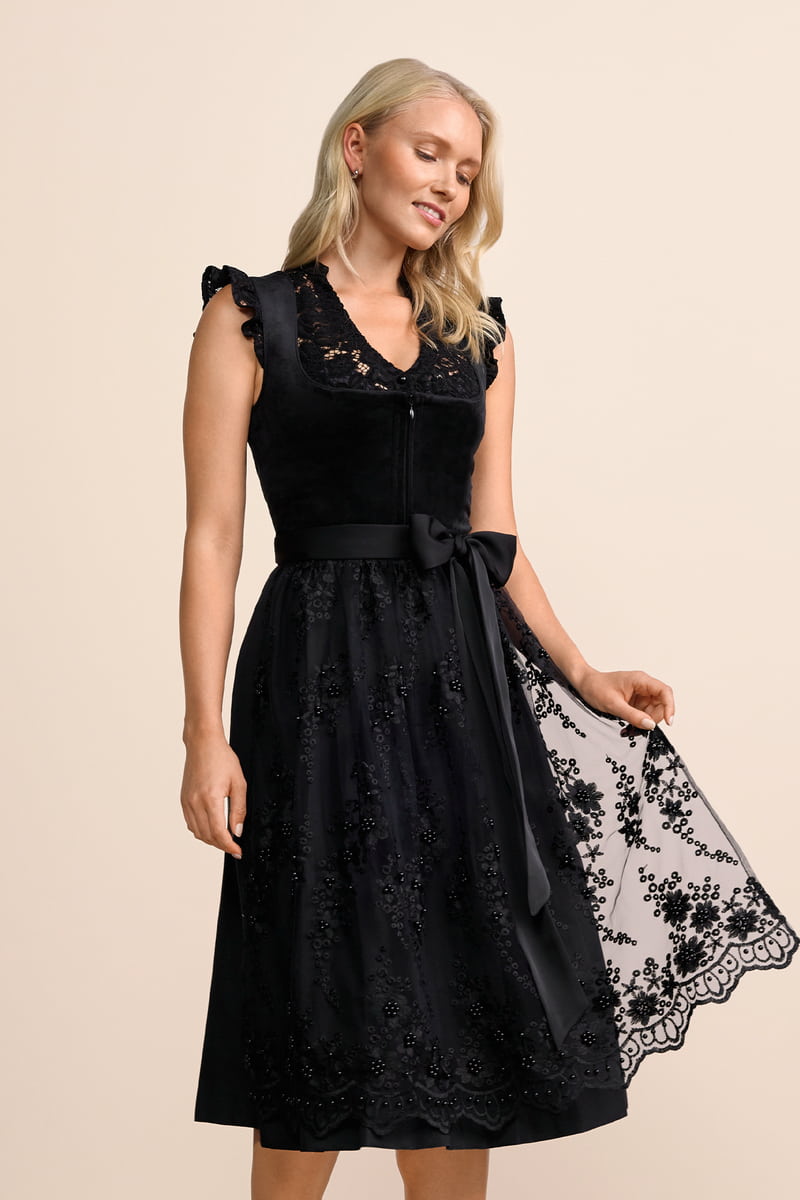 Dirndl Lovira (70cm) in schwarz im Krüger Dirndl Online Shop